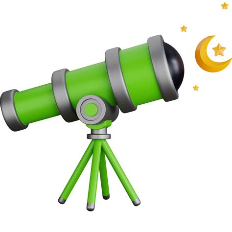3d Icon Illustration Telescope Observing Star Moon 21178844 Png