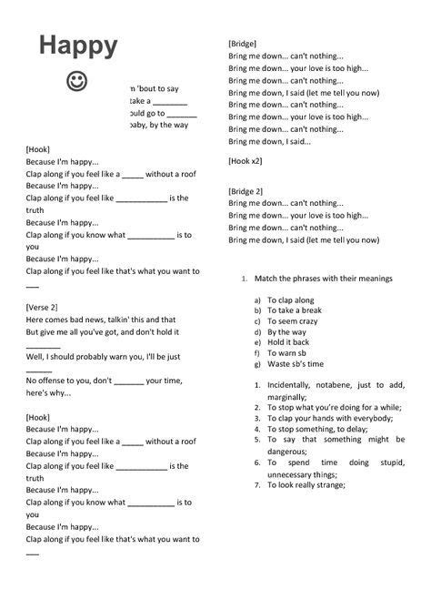 Happy Pharrell Lyrics Happy Pharrell Lyrics