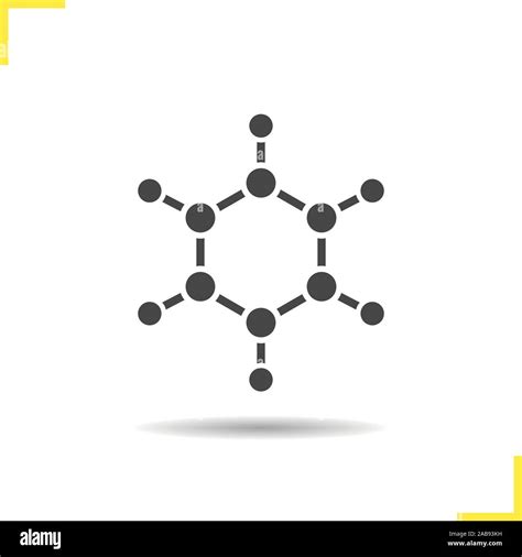 Molecule Icon Drop Shadow Silhouette Symbol Molecular Structure Model Vector Isolated