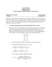 Economics Problem Set Key W Economics Problem Set Key Points Possible Due