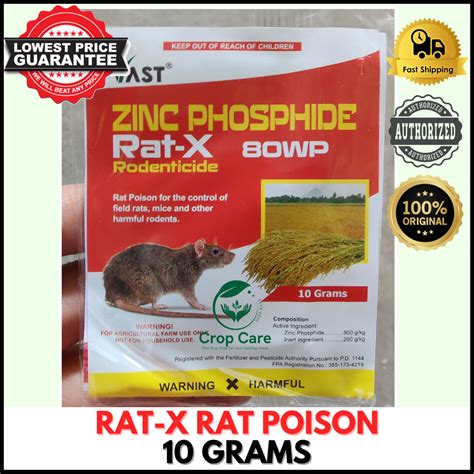 Rat X Zinc Phosphide Rat Poison Rat Killer Lason Sa Daga Rodenticide 10grams Sachet