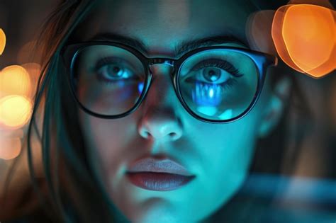 Premium Photo Woman Wearing Glasses Looking At The Camera