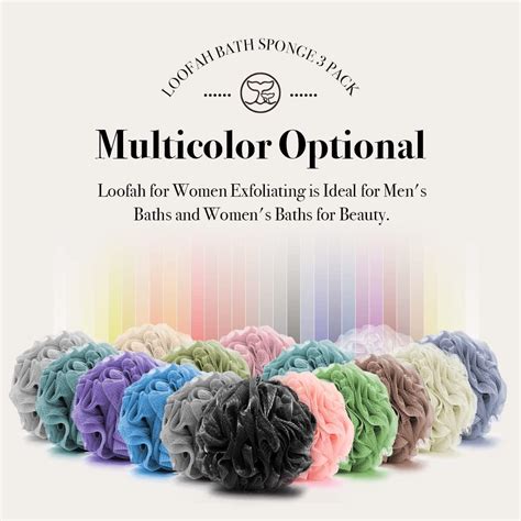 Whalelife Bath Loofah Sponge Shower Pouf Puff 3 Pack Black Buy Now