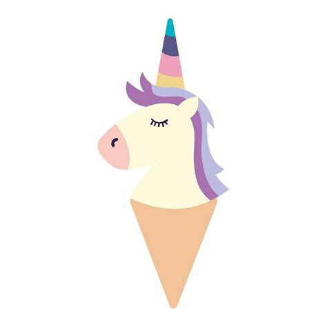 Cute Unicorn Ice Cream Isolated Icon 4833095 Vector Art At Vecteezy