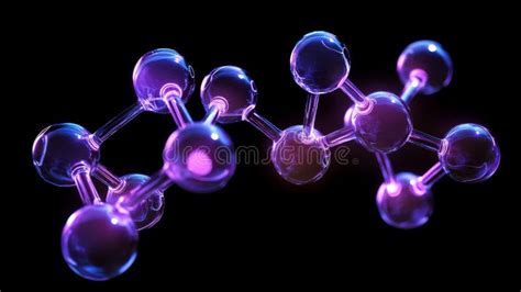 Glowing Molecular Structure Abstract Art Stock Illustration