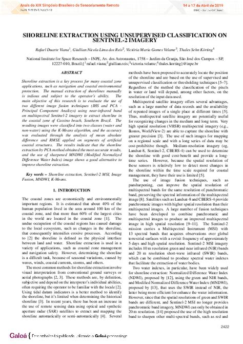 Pdf Shoreline Extraction Using Unsupervised Classification On