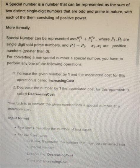 Solved A Special Number Is A Number That Can Be Represented