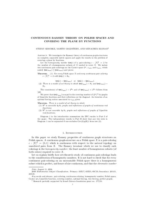 pdf continuous ramsey theory on polish spaces and covering the plane