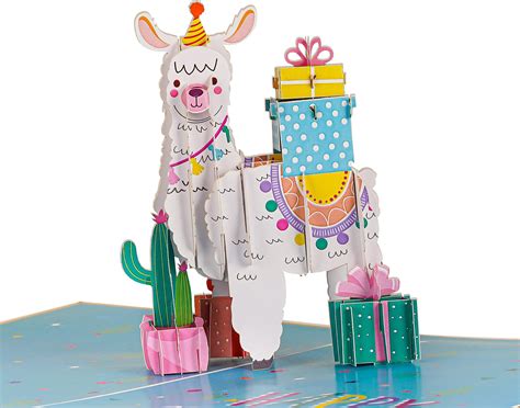 Truance Pop Up Card Greeting Card Llama Hold T Box Birthday Card For