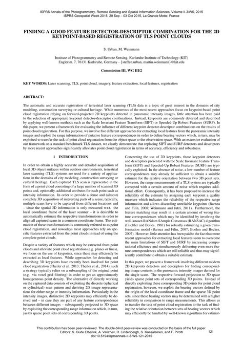 pdf finding a good feature detector descriptor combination for the 2d