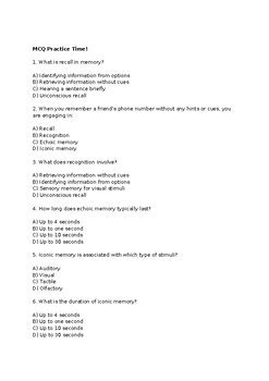 1 Types Of Memory Worksheet By Mr Hewitt TPT