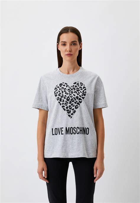 Футболка Love Moschino, цвет: серый, RTLACS859001 — купить в интернет ...