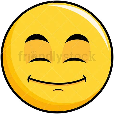Happy Looking Yellow Smiley Emoji Cartoon Vector Clipart FriendlyStock