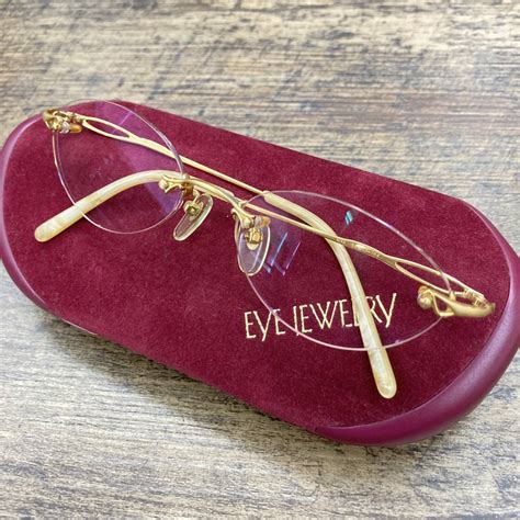 【やや傷や汚れあり】t 8 K18 Hoya ホヤ Eye Jewelry 52 17 135 メガネ眼鏡貴金属ゴールド婦人眼鏡
