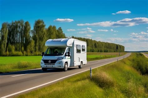 Premium AI Image A Camper Discovering Beauty On The Road Generative Ai