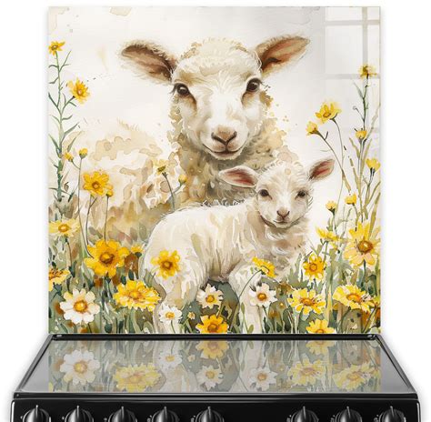 Ewe And Lamb Meadow Printed Splashback Vividsplashbacks