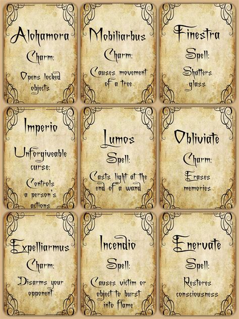 Printable Spell Book Harry Potter