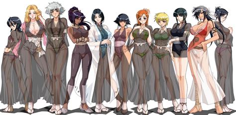 Kuchiki Rukia Shihouin Yoruichi Inoue Orihime Matsumoto Rangiku Sui