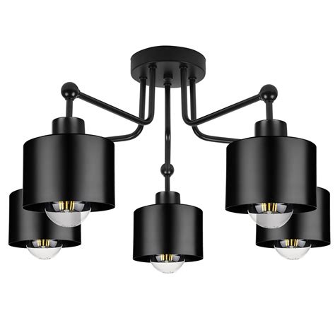 LAMPA SUFITOWA WISZĄCA ŻYRANDOL PLAFON LED LX1099 BLACK 5x E27 Cena Opinie Lampy wiszące
