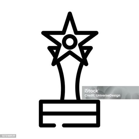 별 얇은 선 아이콘트로피 트로피 영화 개념 고립 된 개요 기호에서 성공 선형 아이콘 웹 디자인 및 앱에 대한 벡터 그림 기호