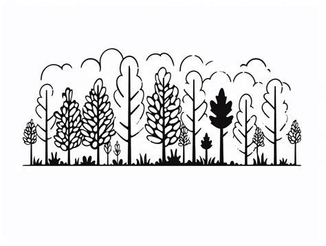 Beautiful Deciduous Forest Coloring Page