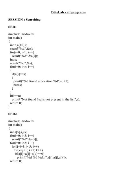 Ds Elab All Programs
