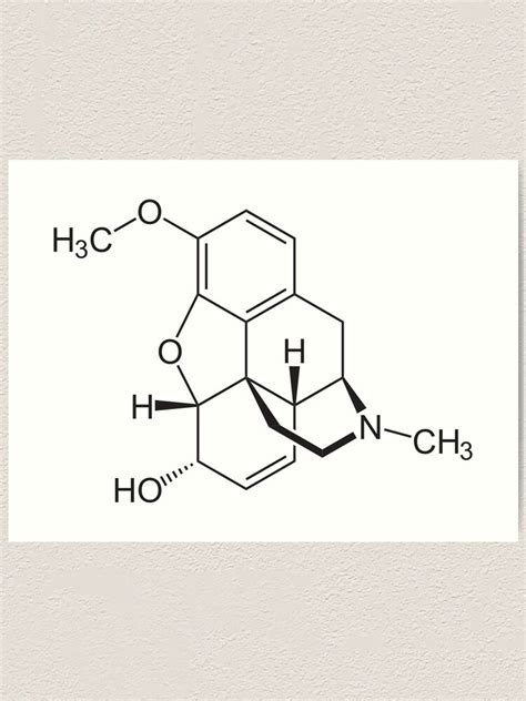 Codeine Chemical Structure Art Print For Sale By Mikedece Redbubble