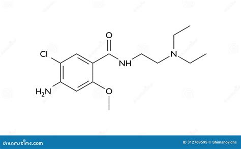 Metoclopramide Molecule Molecular Structures Prokinetic Agents 3d Model Structural Chemical