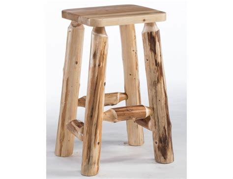 Cabin Collection Simple Bar Stool Rustic Log Style