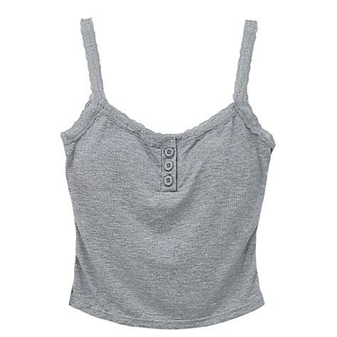 룸제이 몸매보정 빈티지힙한여리핏섹시하이틴유니크y2k레이어드이너사계절 모모링 유넥 슬림핏 골지 브라 패드 캡내장 버튼 단추 레이스 크롭 나시티셔츠 민소매