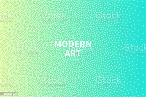 Abstract Design With Dots And Green Gradients Stippling Art Trendy