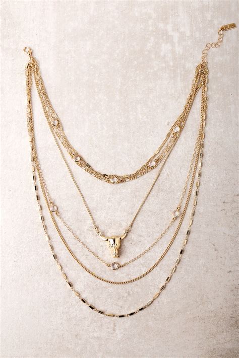 Boho Necklace Gold Necklace Layered Necklace Choker