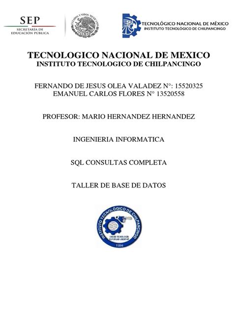 Practicas De Consultas Sql Completa Pdf Sql Recuperación De