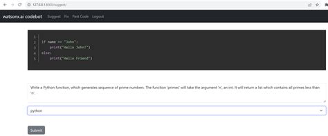 How To Create A Codebot With Watsonx In Django Ruslan Magana Vsevolodovna