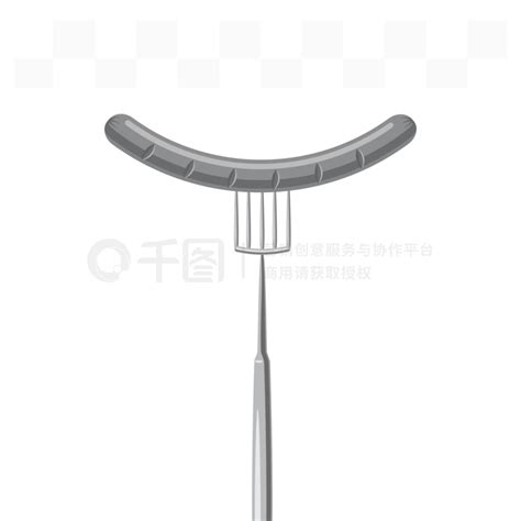 香肠上叉图标香肠的灰色单色例证在叉子传染媒介象的网的香肠叉图标，灰色单色样式模板免费下载eps格式1500像素编号37559294 千图网