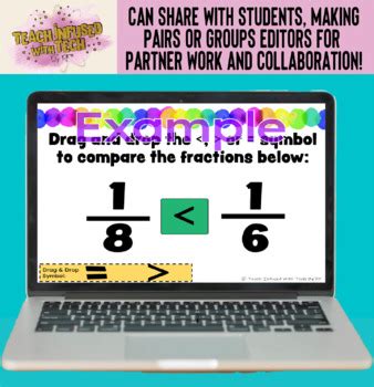 Google Slides Digital Task Cards Comparing Fractions TpT