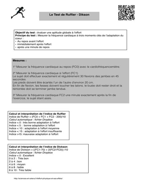 Test Ruffier Dickson