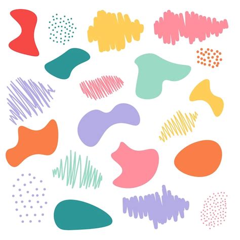 Conjunto De Vectores Con Formas Abstractas Frotis Puntos Y Manchas
