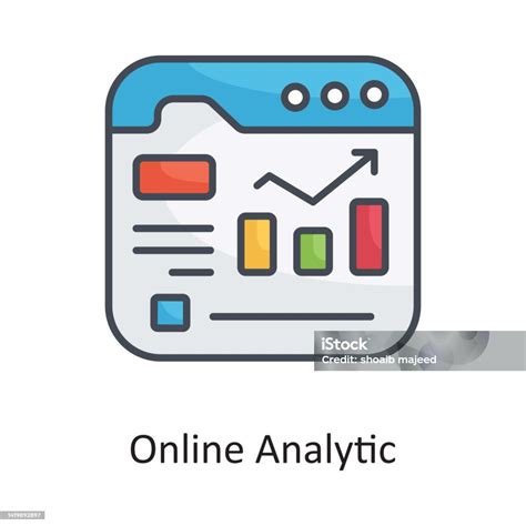 Online Analytic Filled Outline Vector Icon Design Illustration On White