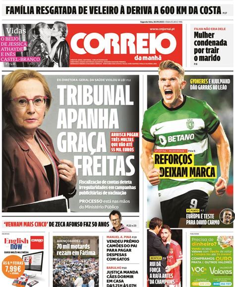 Capa Correio Da Manhã 18 Setembro 2023 Capasjornaispt
