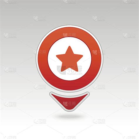 星形收藏引脚地图图标指针 地图标记