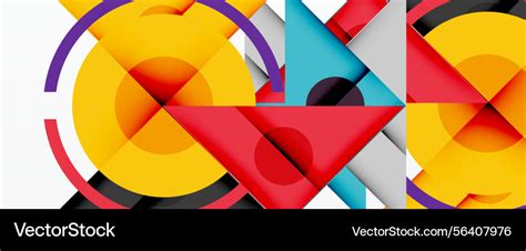 Abstract Geometric Composition Overlapping Vector Image