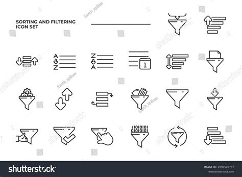 Simple Set Sorting Filtering Vector Icons Stock Vector Royalty Free 2099528767 Shutterstock