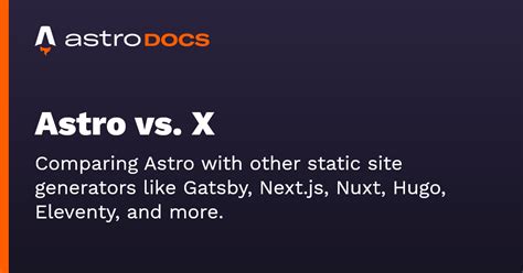 Astro Vs X Astro Documentation