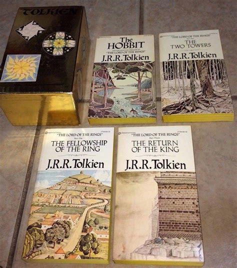 Lord of the Rings & The Hobbit Box Set, J.R.R. Tolkien, Ballantine Gold ...