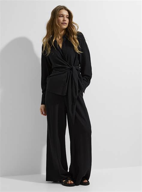 Le Pantalon Ultralarge Et Fluide Taille Cordon Icône Magasinez Des