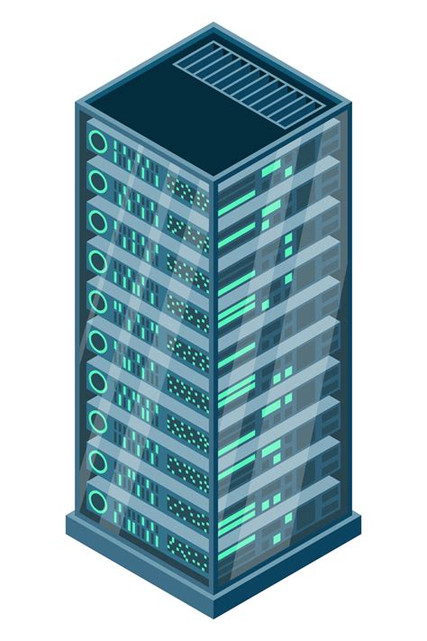 Isometric Server Network Server Room 3D Computer Equipment Storage