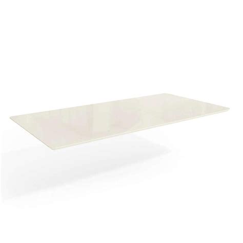 Mesa Jantar Retangular Com Tampo Vidro Perola Castor E Off White 180 Cm