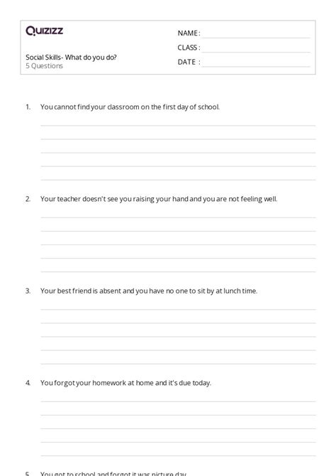 50 Social Skills Worksheets For 3rd Grade On Quizizz Free Printable