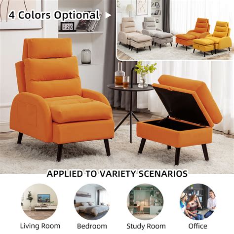 George Oliver Jonilda Accent Lounge Chair With Storage Ottoman With
